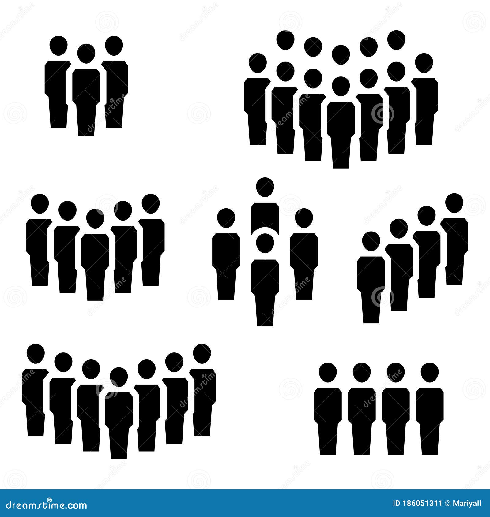 Group of People in Flat Style. Teamwork Symbols.Vector Illustration ...