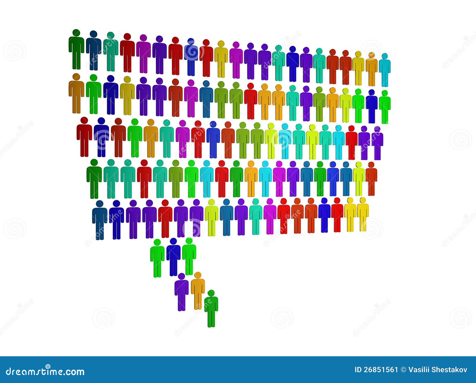 Group of People in the Form Stock Illustration - Illustration of ...