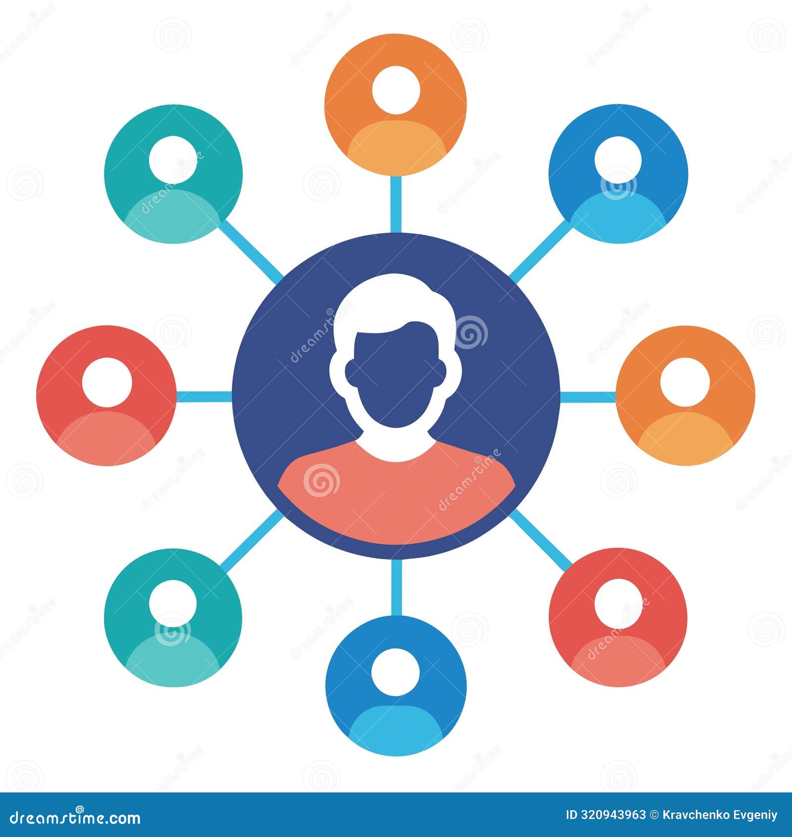 A Group of People Form a Circle, Connected To Each Other Stock Vector ...