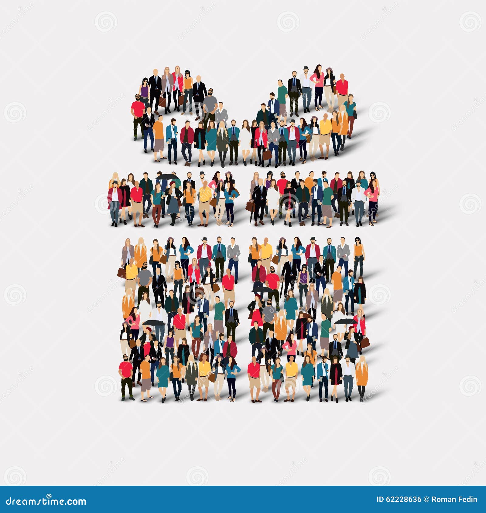 Group people form gift stock illustration. Illustration of gesture ...