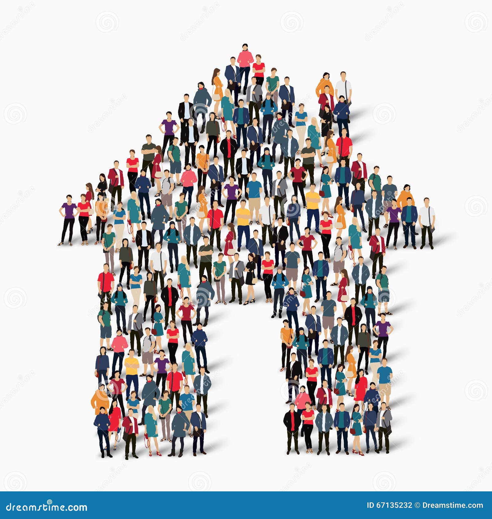 Group of people form house stock photo. Image of hand - 67135232