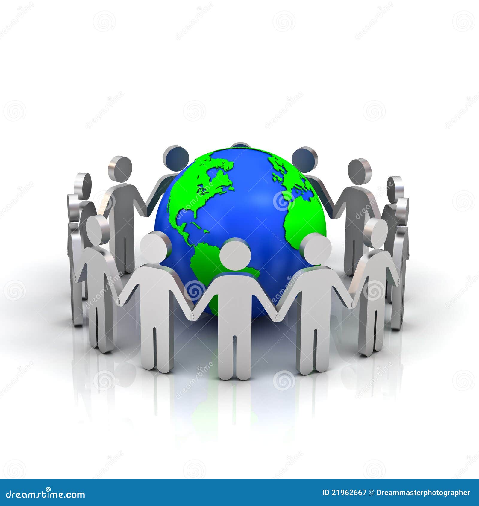 Group of People Forming Circle Around the World Stock Illustration ...