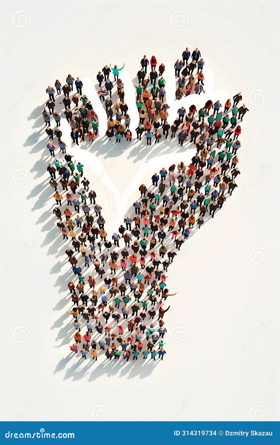 Group of People Forming Hand Shape Stock Photo - Image of gesture ...