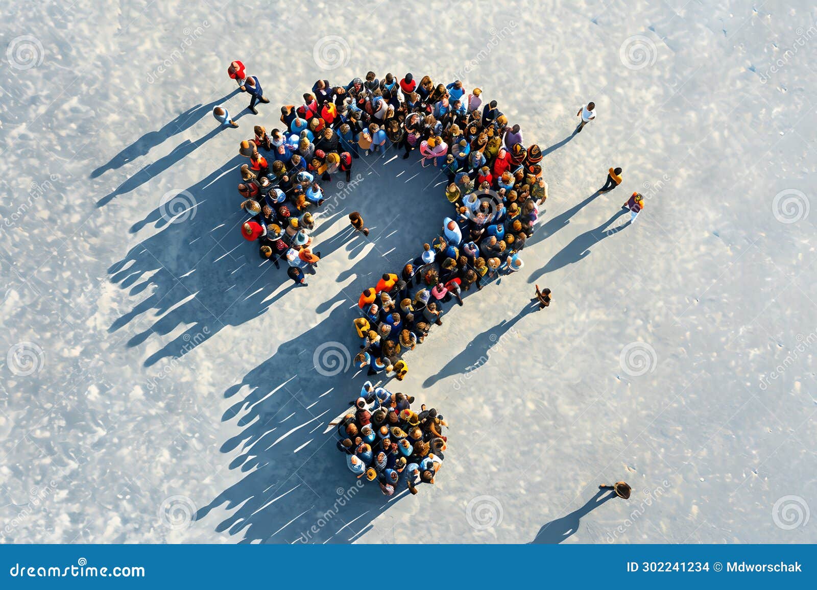 Group of People Forming a Question Mark Stock Illustration ...