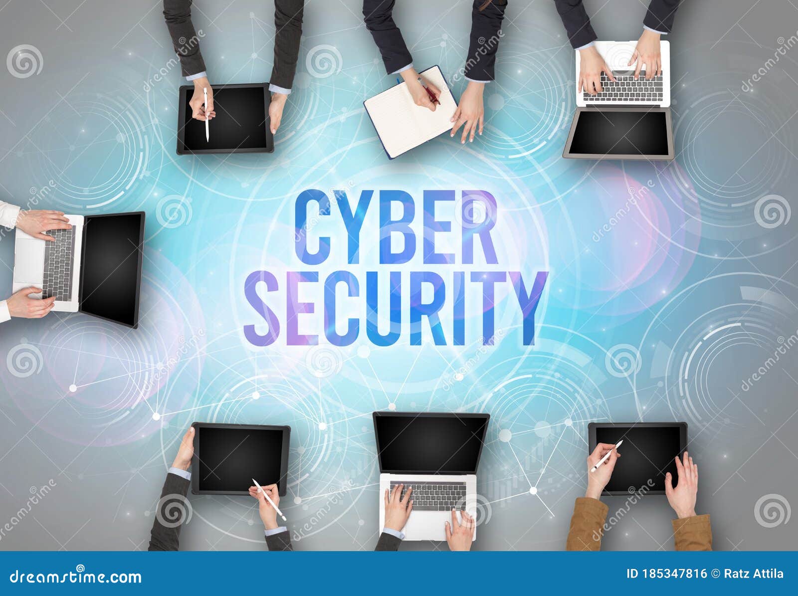 Group of People in Front of a Laptop, Security Concept Stock Photo ...
