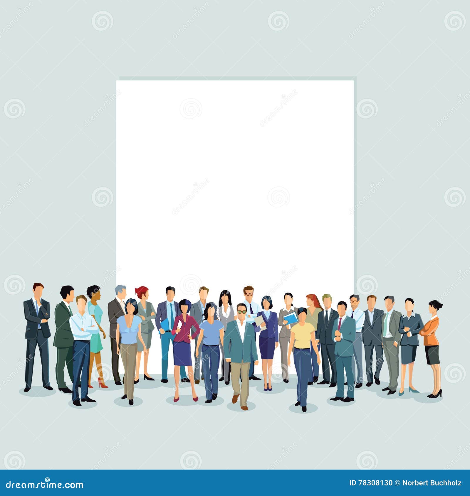 Group of People in Front of a White Wall Stock Vector - Illustration of ...