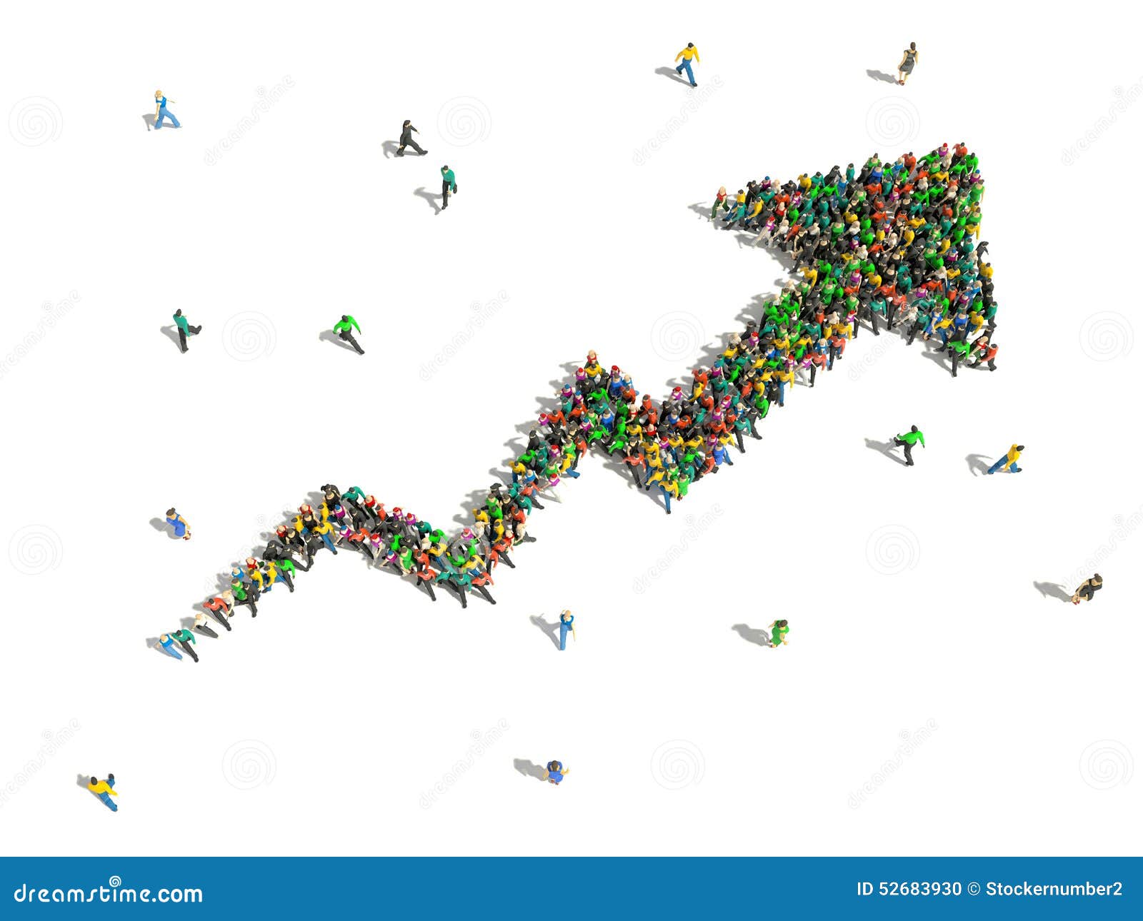 Group of People Gathered Together in the Shape of Growing Graph Stock ...