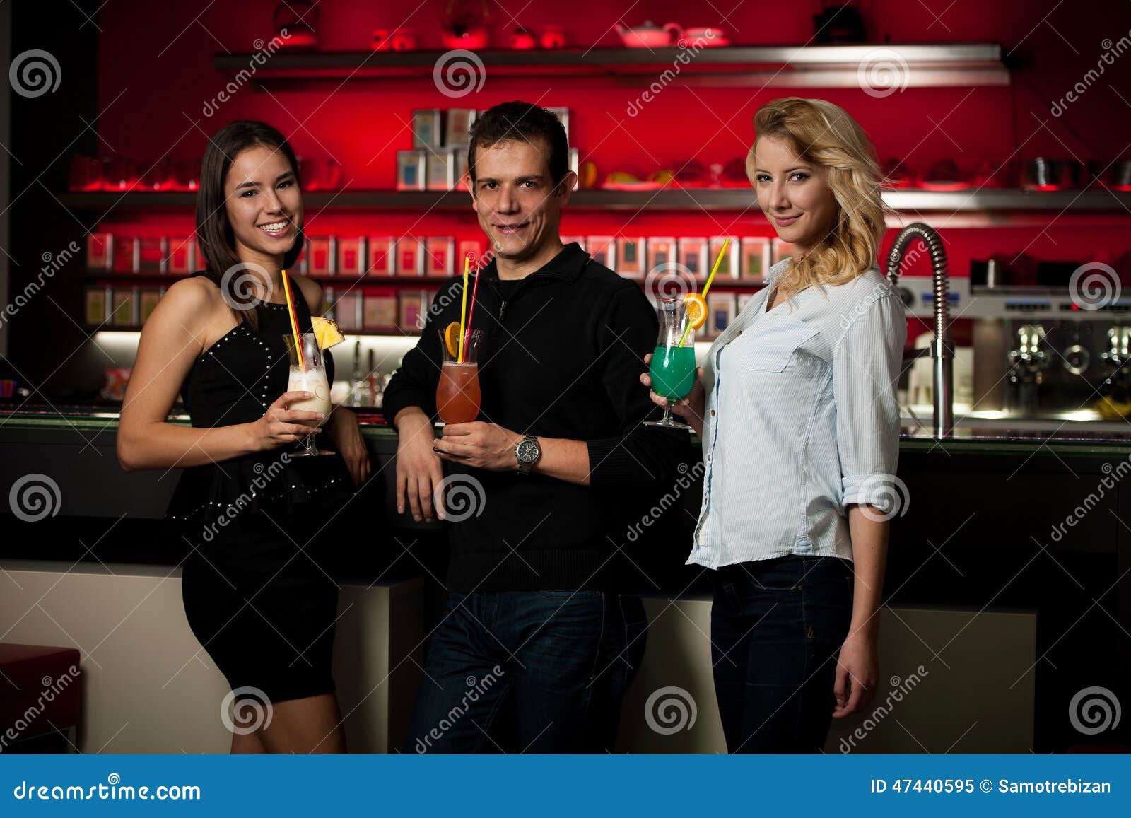 Group of People Gathering in Cocktail Bar and Having Fun Stock Image ...