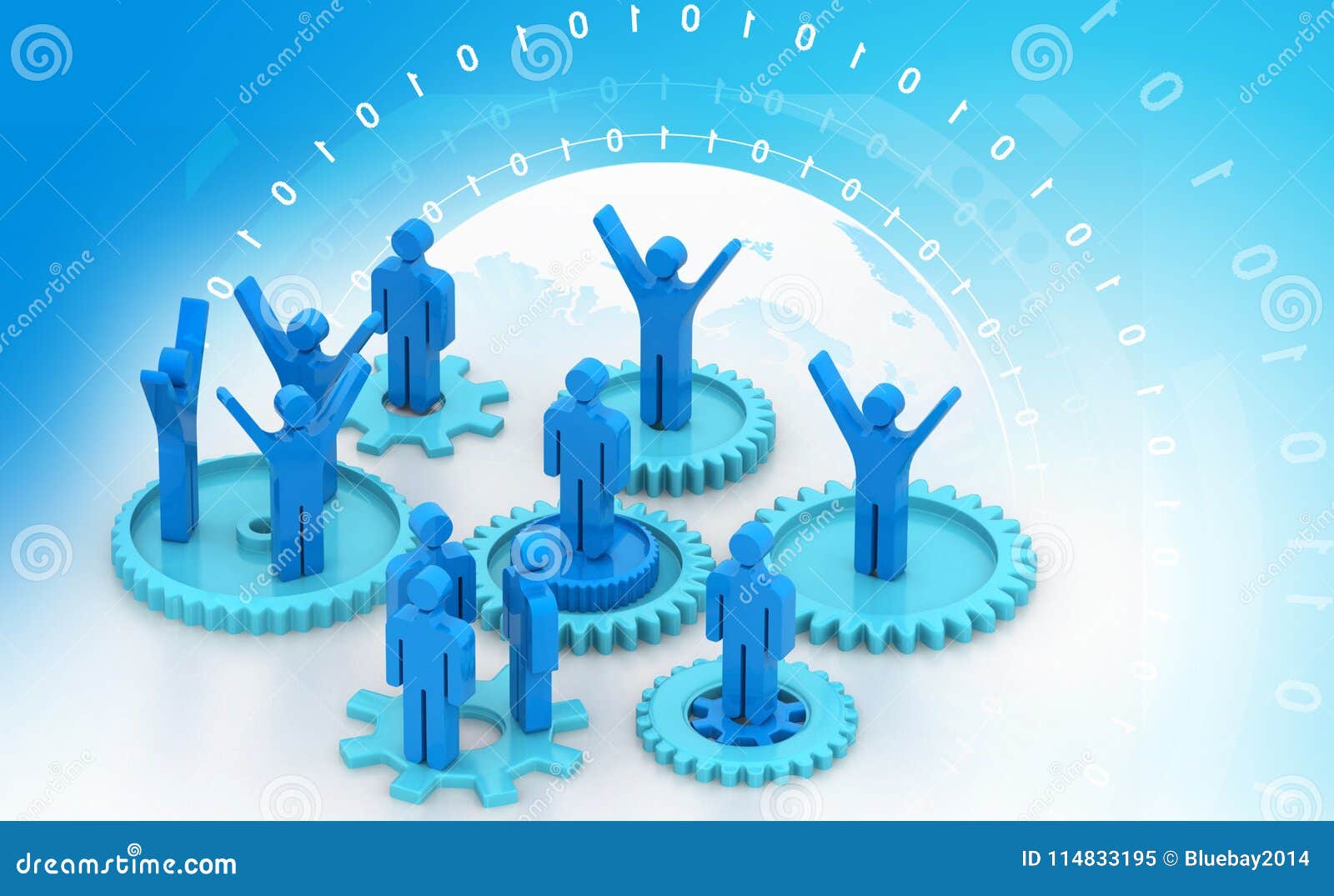 Group of people on gear stock illustration. Illustration of mechanic ...