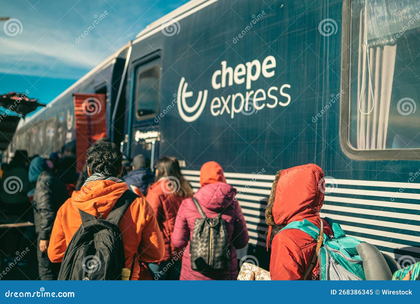 Group of People Getting Off the Train Chepe Express in Mexico on a ...