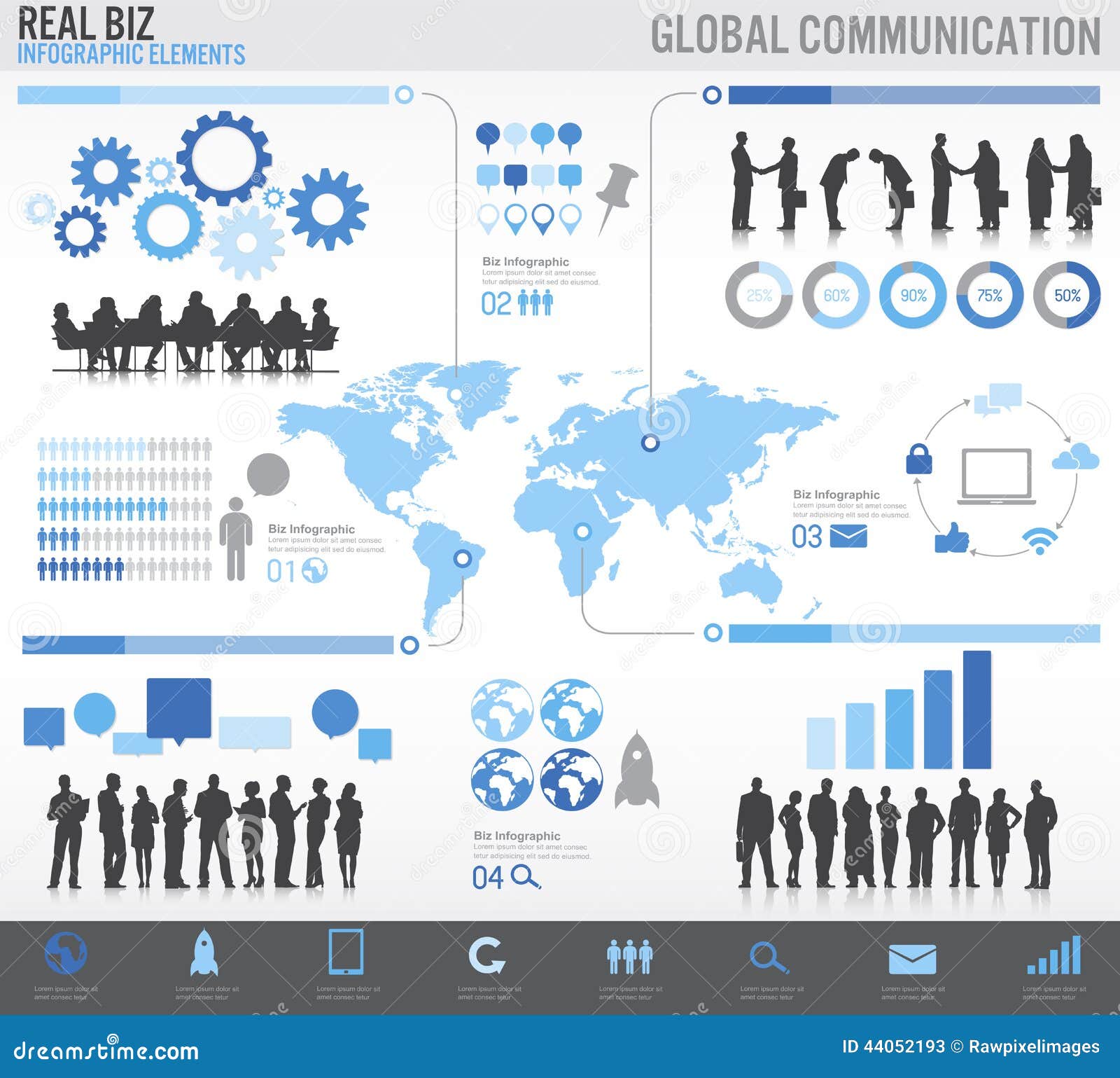 Group of People with Global Communication Concepts Stock Illustration ...