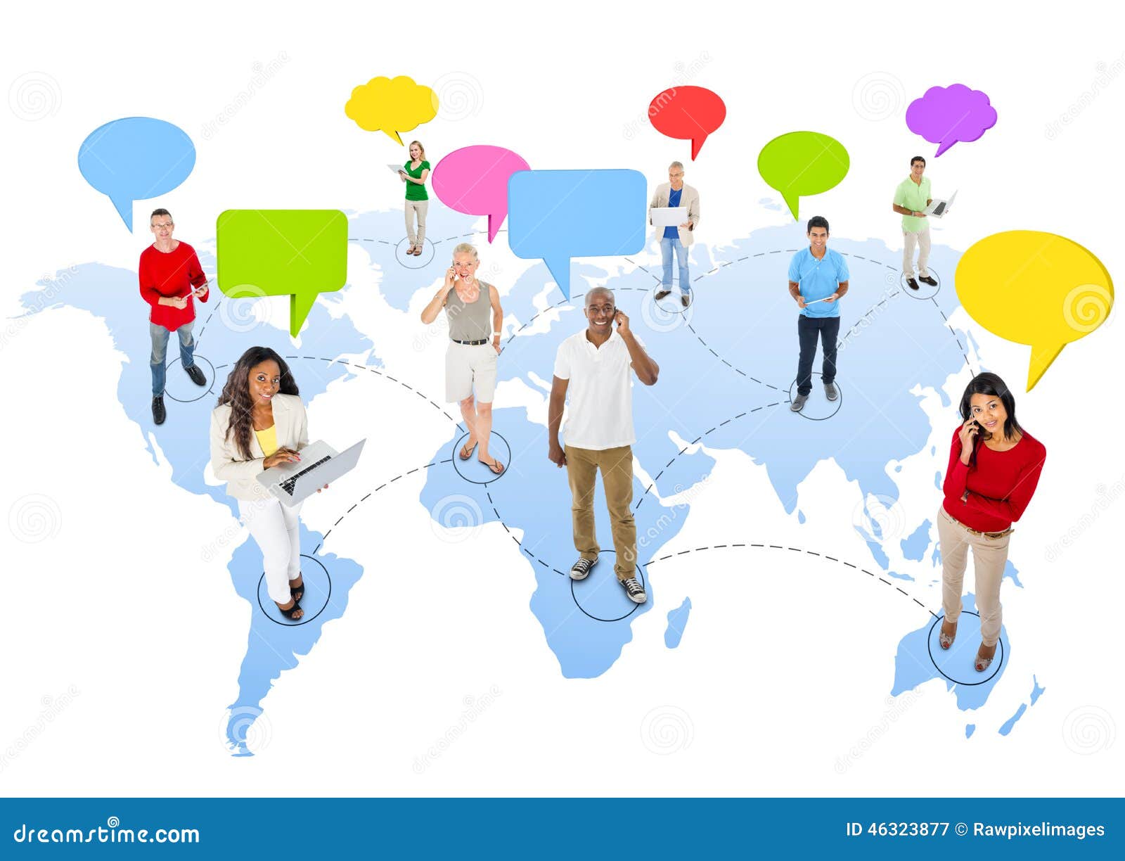 Group of People with Global Communications Stock Image - Image of media ...