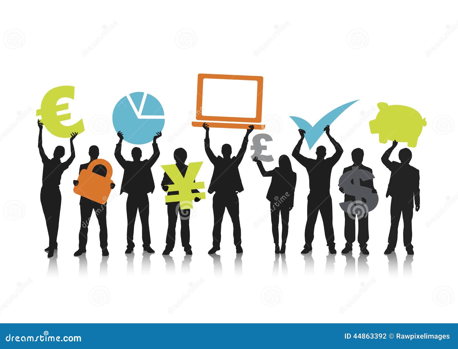 Group of People and Global Financial Concepts Stock Illustration ...