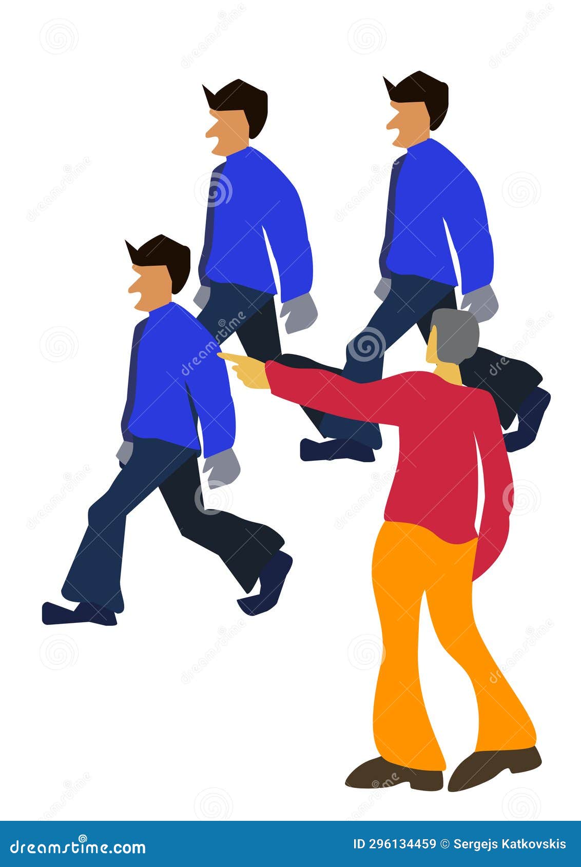 Group of people go ahead stock illustration. Illustration of flat ...
