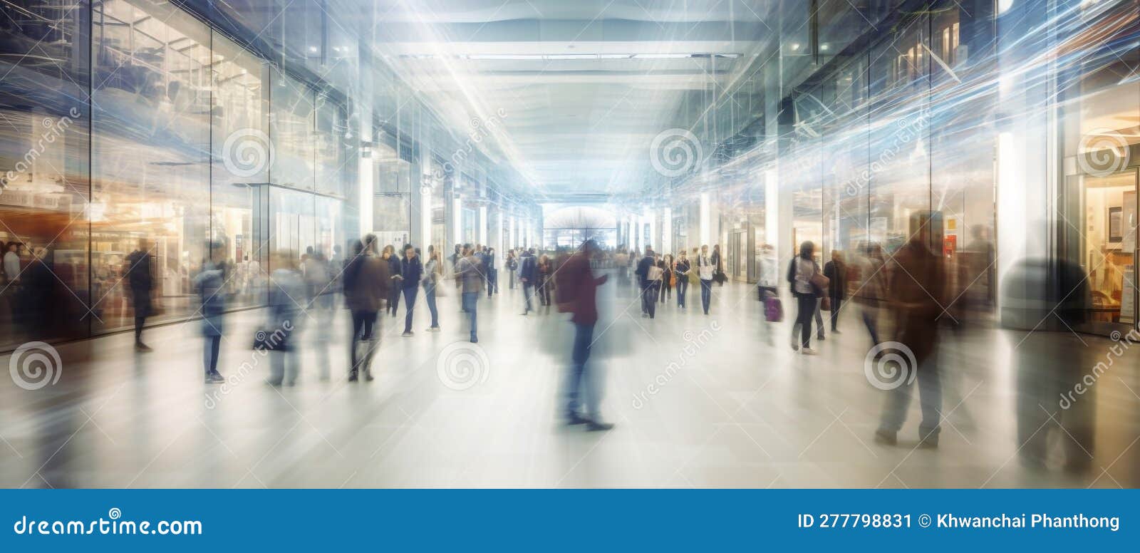 Group of People Go Shopping in Fast Movement in Mall, Generative AI ...