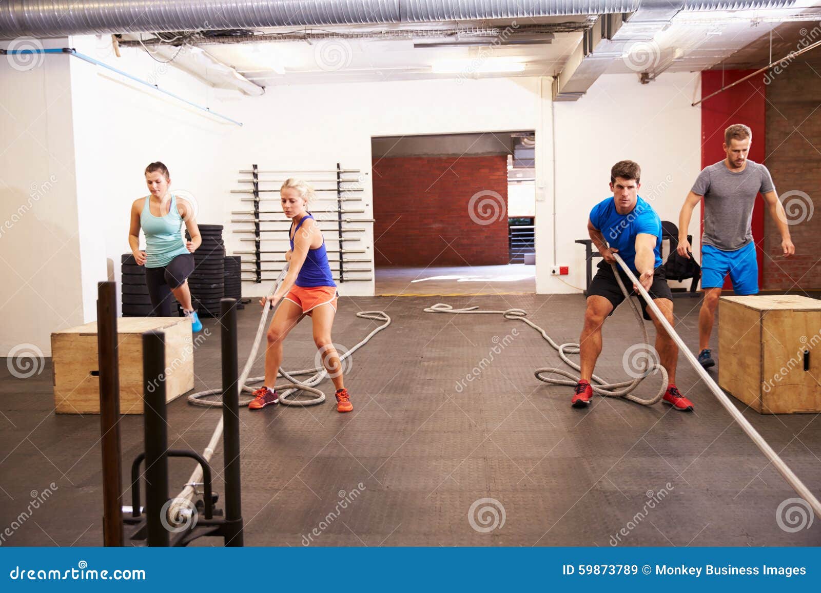 Group of People in Gym Circuit Training Stock Image - Image of circuit ...