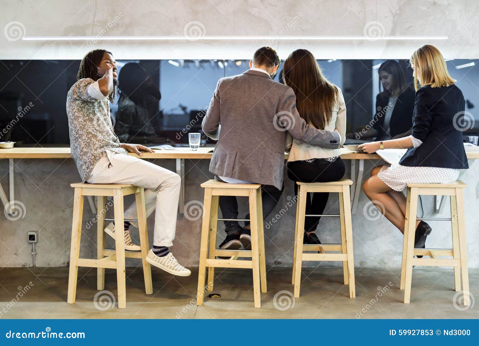Group of People Having a Break in the Cafeteria Stock Image - Image of ...