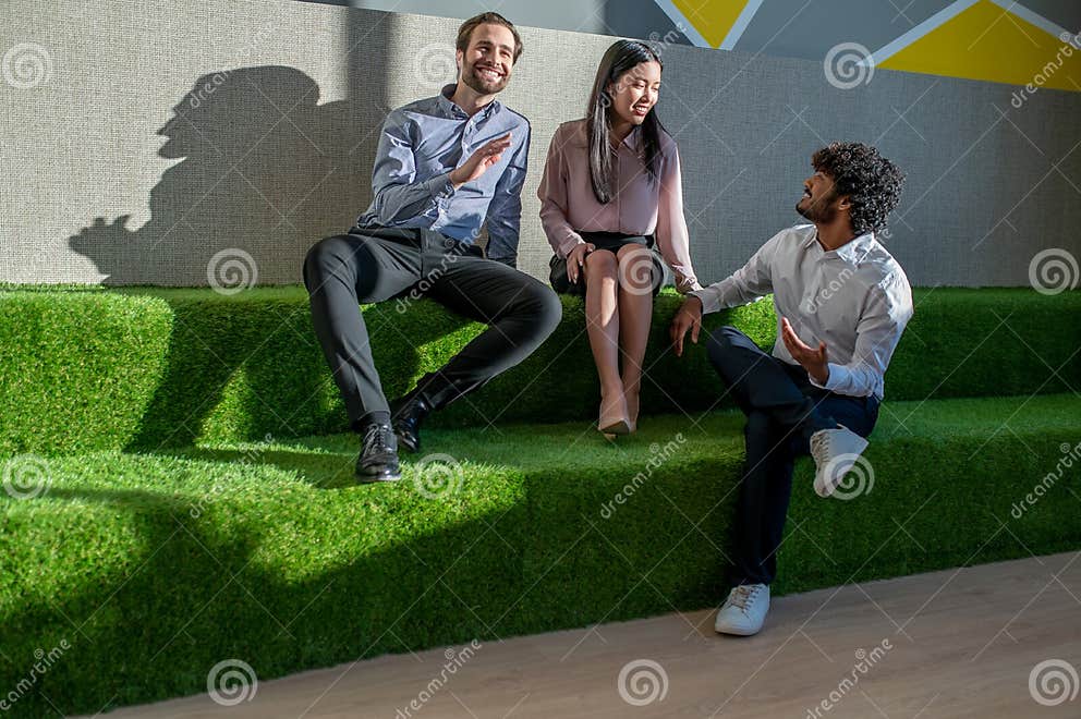 Group of People Having a Break at Work Stock Image - Image of project ...