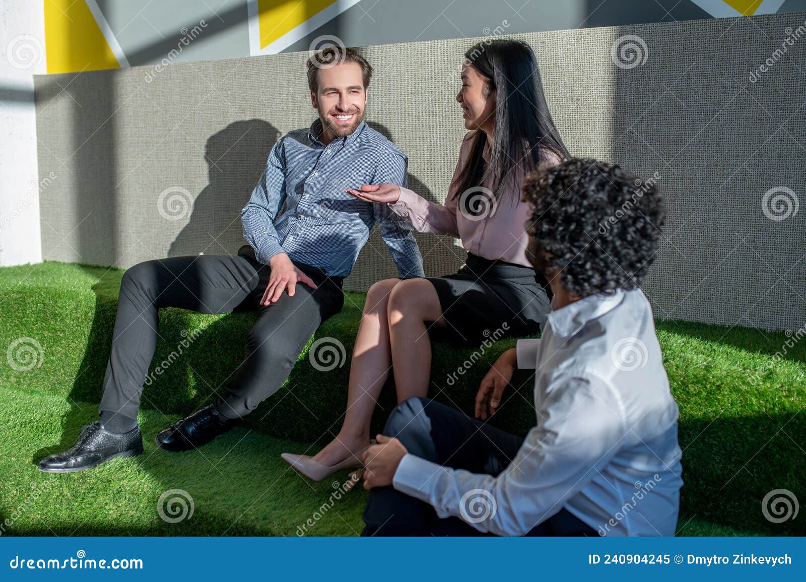 Group of People Having a Break at Work Stock Image - Image of handsome ...