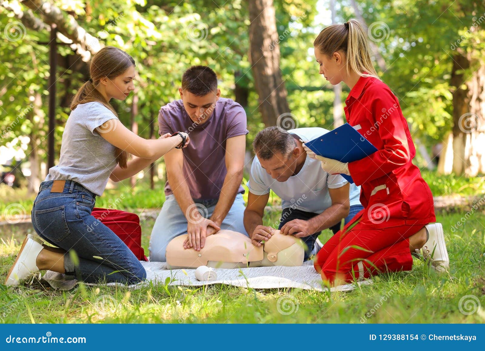 Group of People Having First Aid Class Stock Photo - Image of ...
