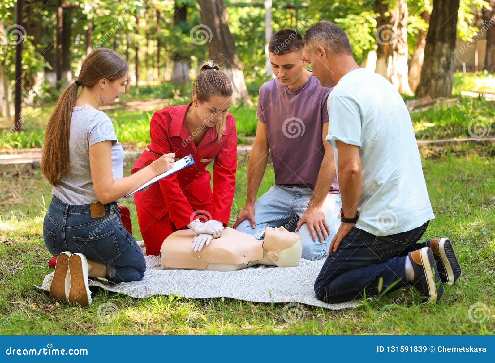Group of People Having First Aid Class Stock Image - Image of doctor ...
