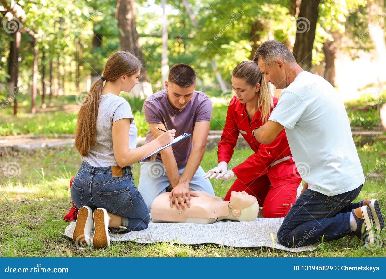 Group of People Having First Aid Class Stock Image - Image of help ...