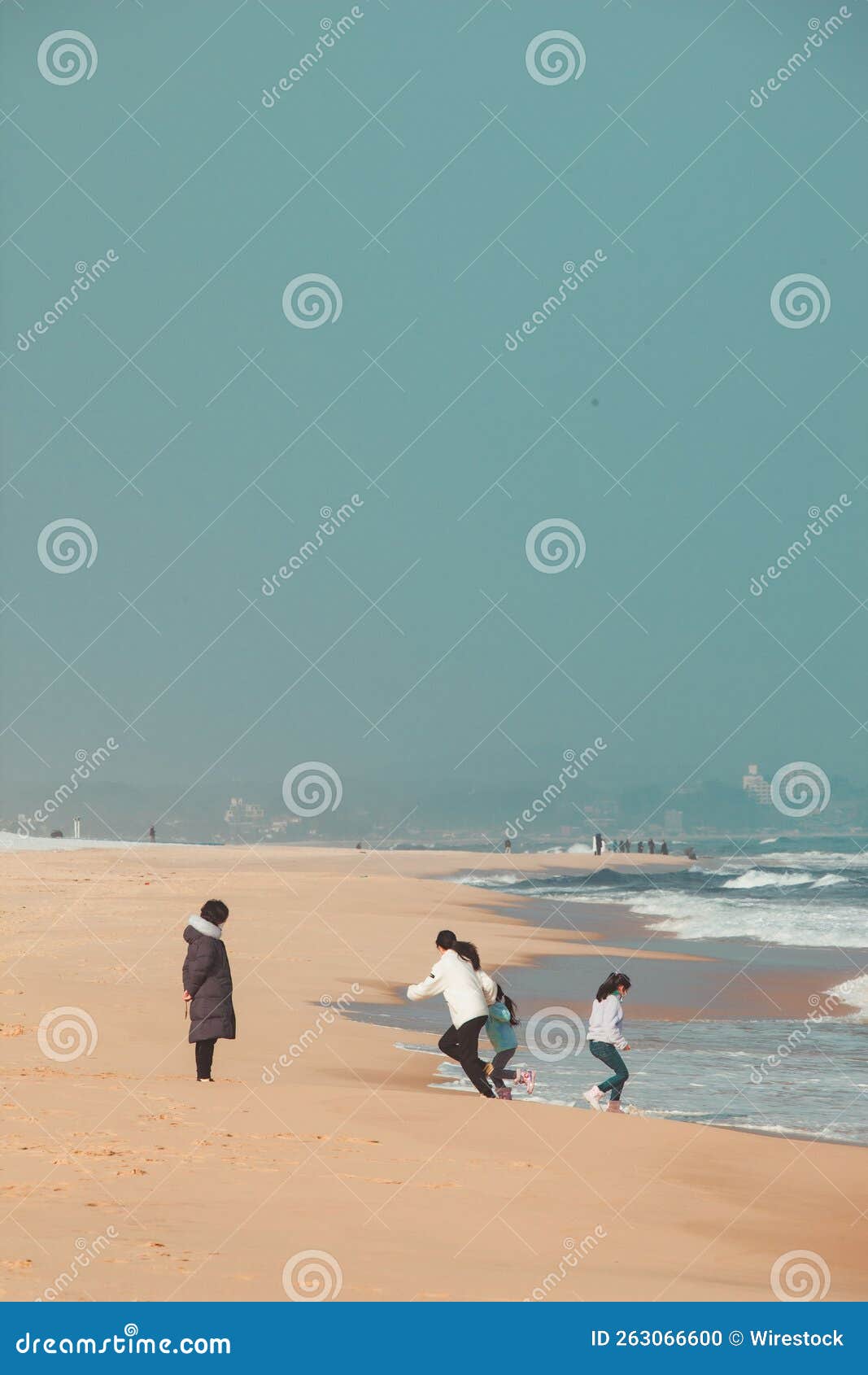 Group of People Having Fun on the Sandy Seashore Stock Photo - Image of ...