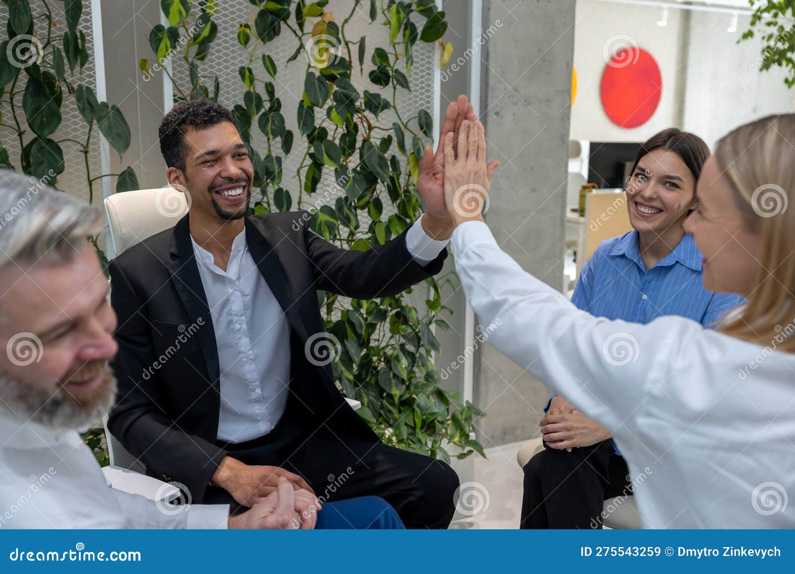 Group of People Having a Psycho Therapy Session and Looking Cheerful ...