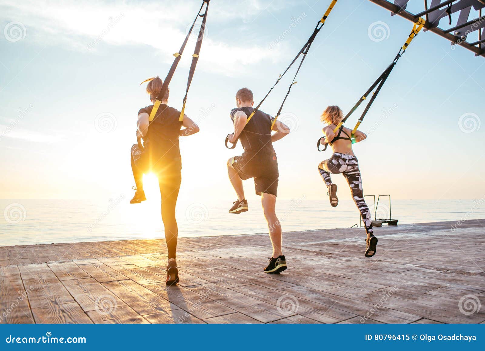 Group of People Having Trx Training Stock Image - Image of tape, people ...
