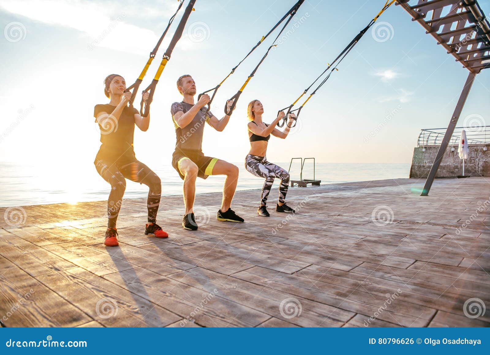Group of People Having Trx Training Stock Photo - Image of athletic ...