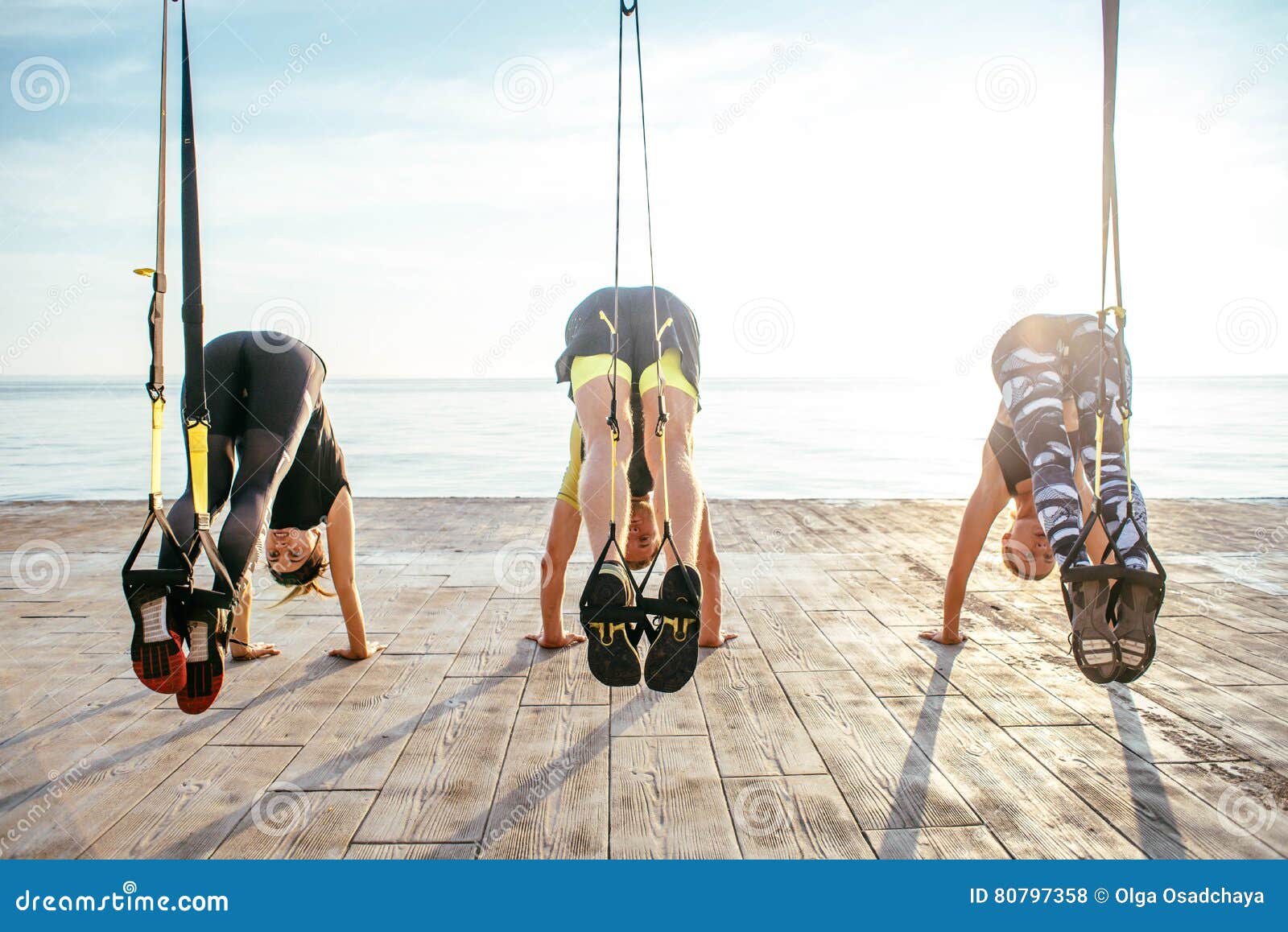 Group of People Having Trx Training Stock Photo - Image of suspension ...