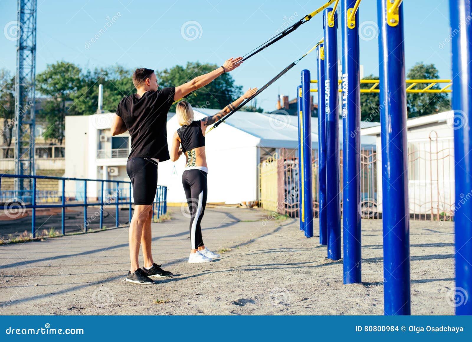 Group of People Having Trx Training Stock Photo - Image of females ...