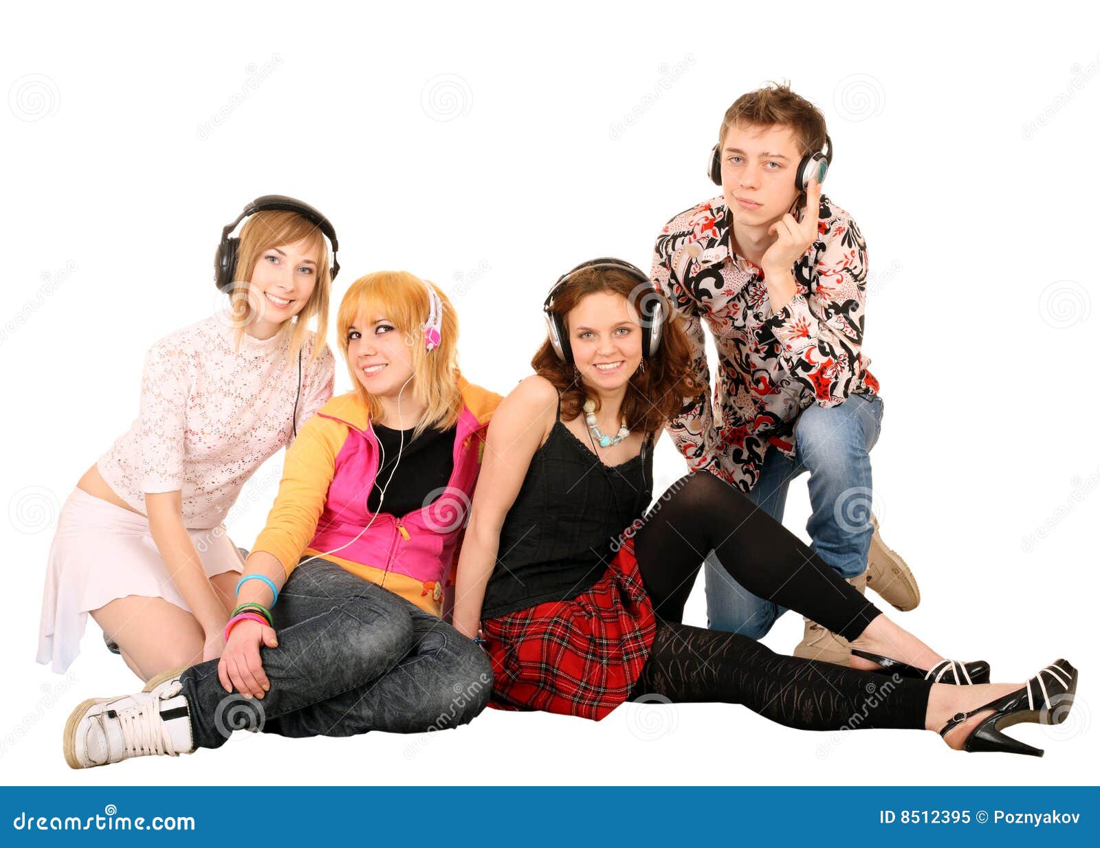 Group of People in Headphone. Stock Image - Image of internet, modern ...