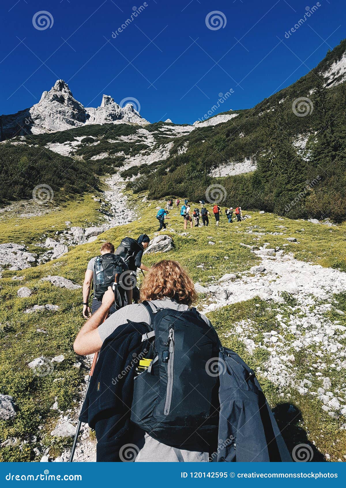 Group People Hiking On Hill Picture. Image: 120142595
