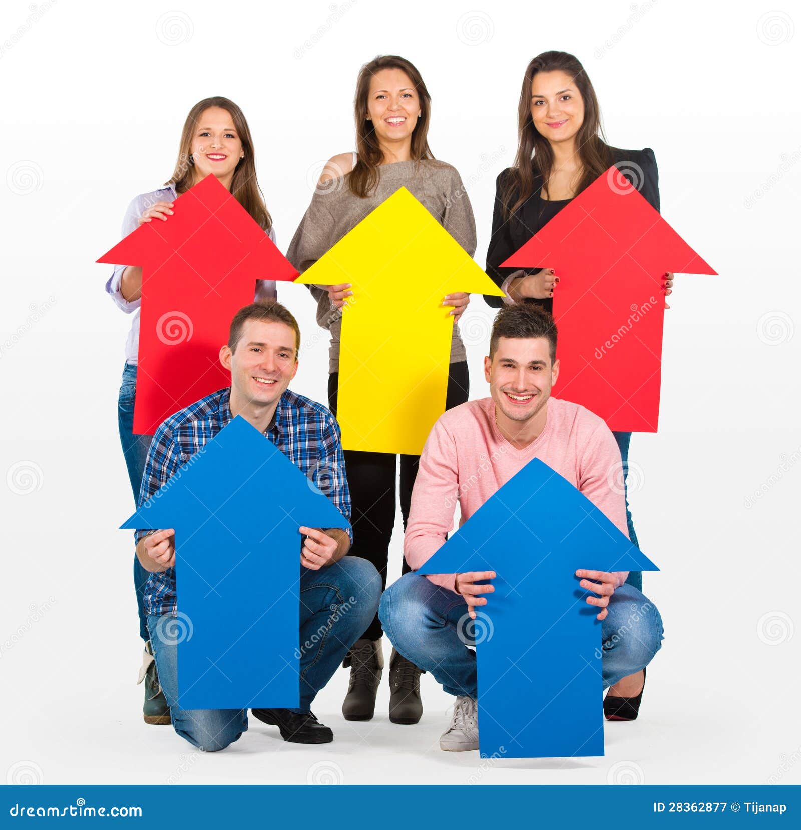 Group of People Holding Arrows Stock Image - Image of grow, female ...