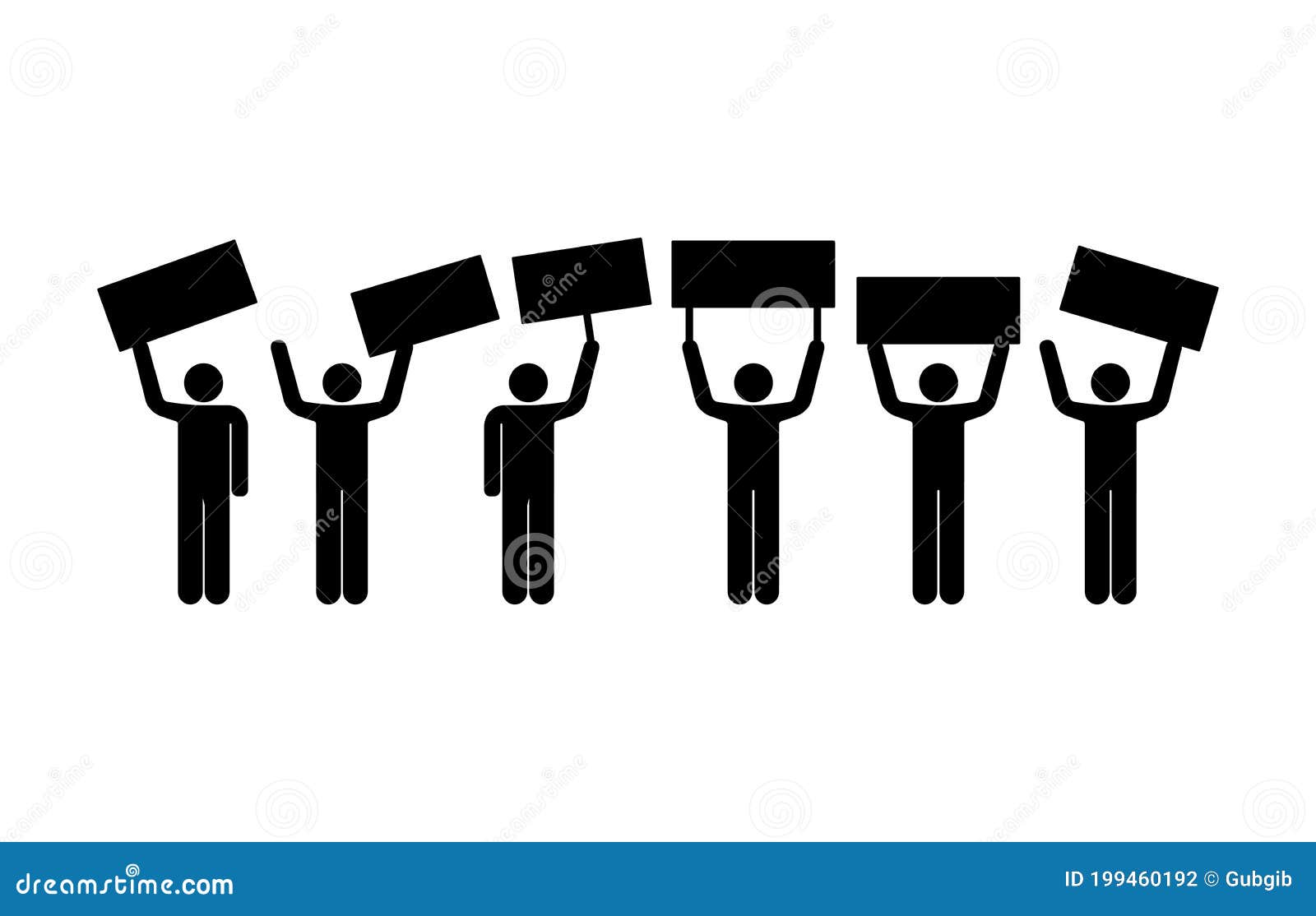 Group of People Holding Banner Sign Stock Vector - Illustration of ...