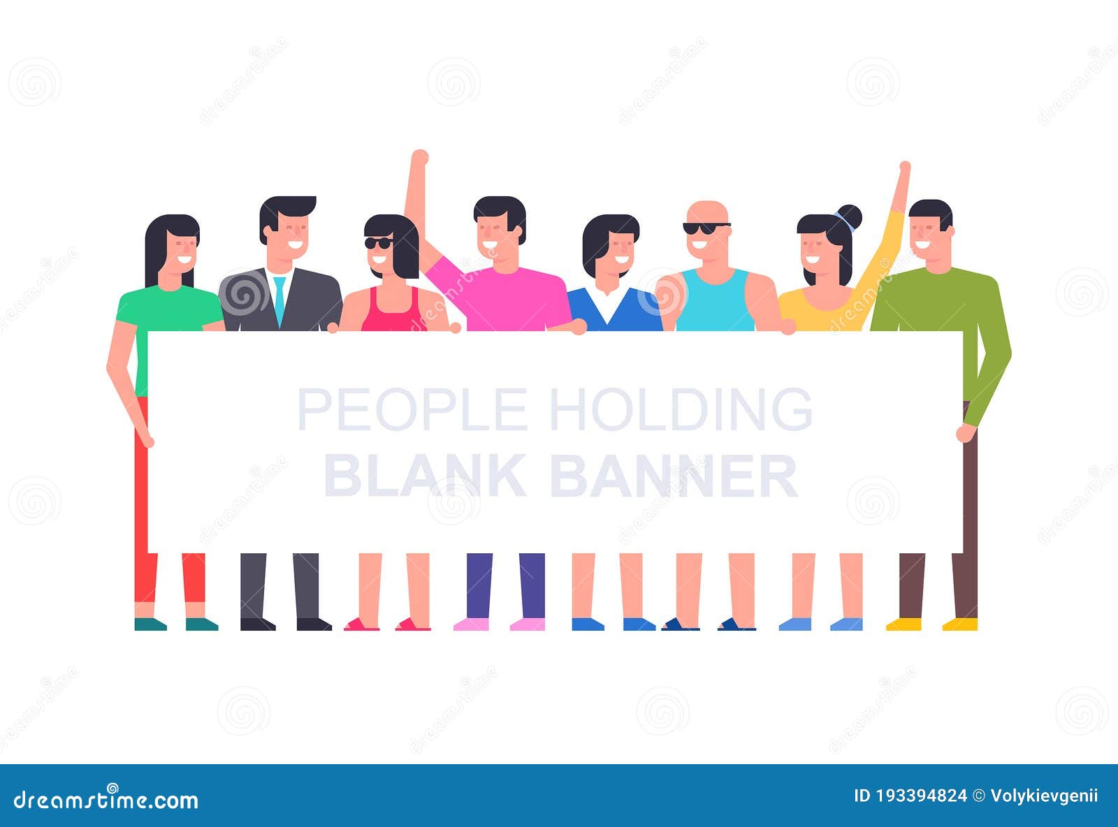 People with banner stock vector. Illustration of banner - 193394824