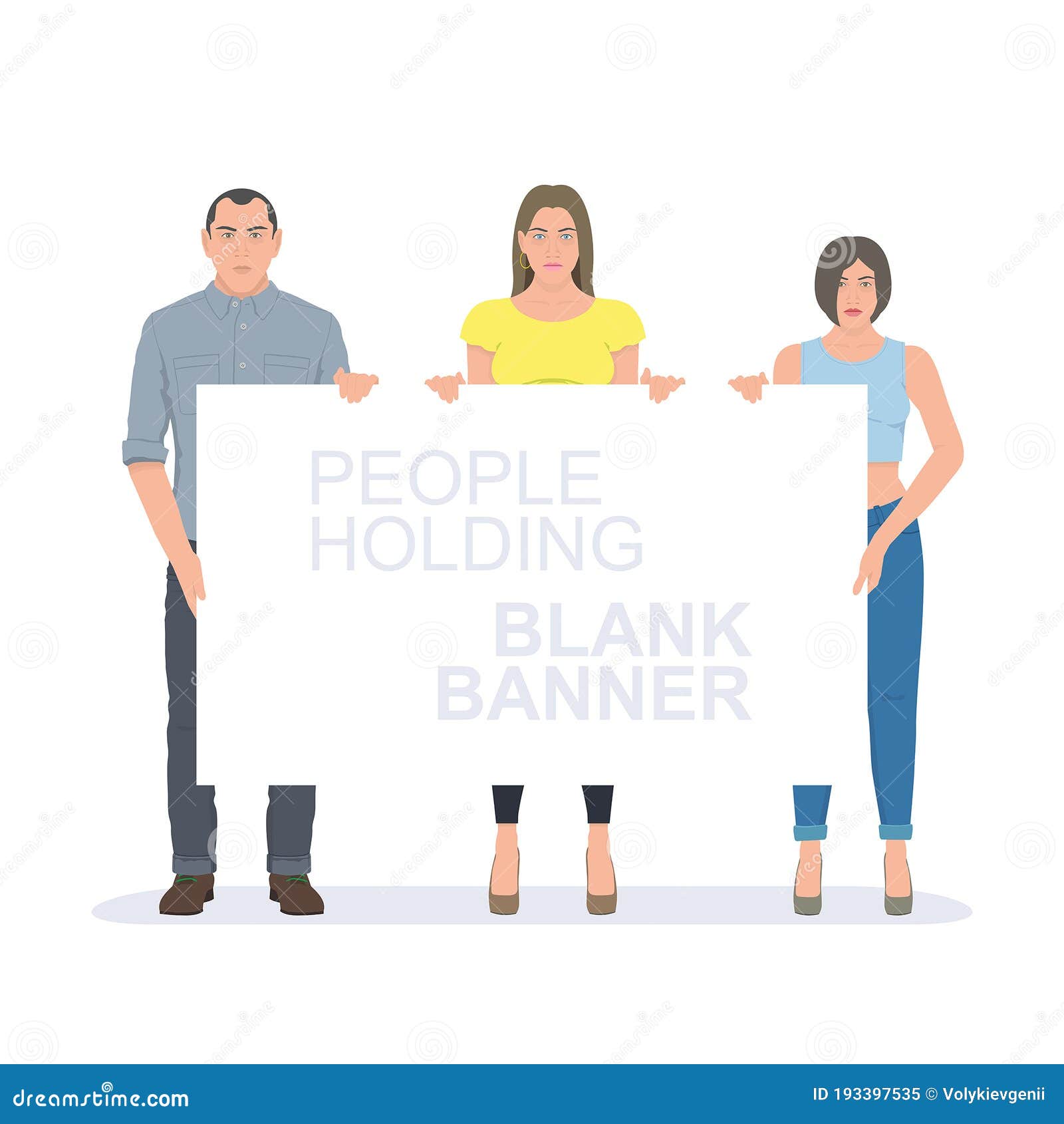 People with banner stock vector. Illustration of banner - 193397535