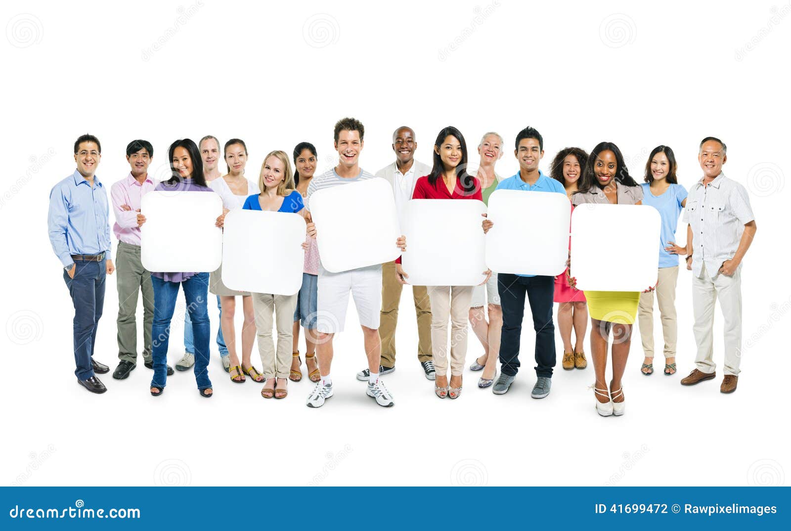 Group of People Holding Blank Boards Stock Photo - Image of happiness ...