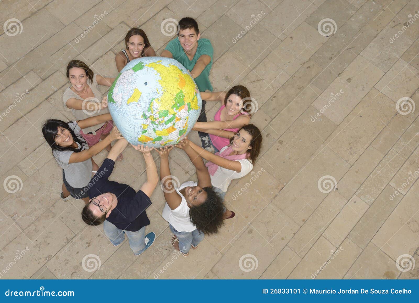 Group of People Holding the Earth Globe Stock Image - Image of adult ...