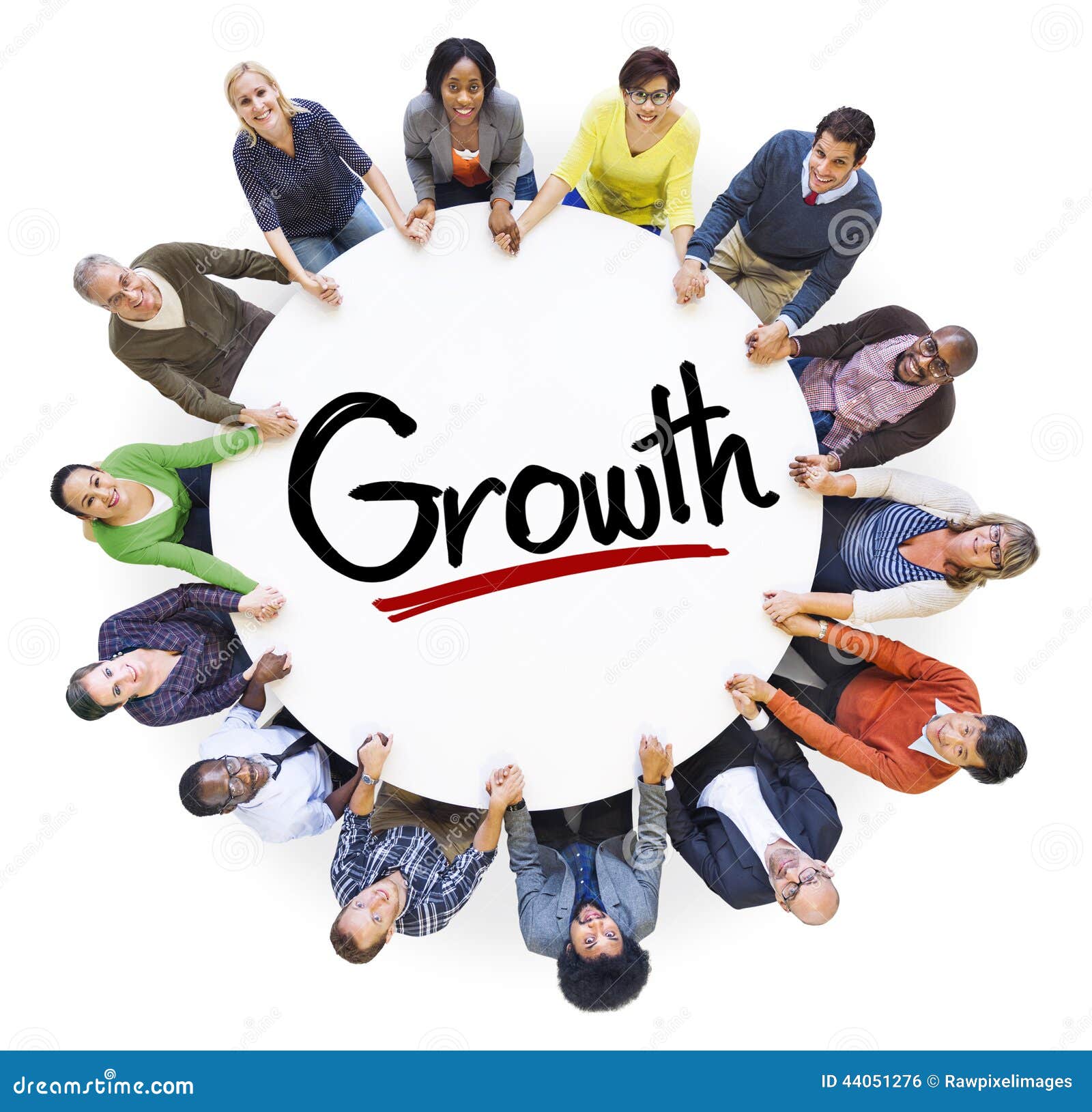 Group of People Holding Hands Around Letter Growth Stock Photo - Image ...