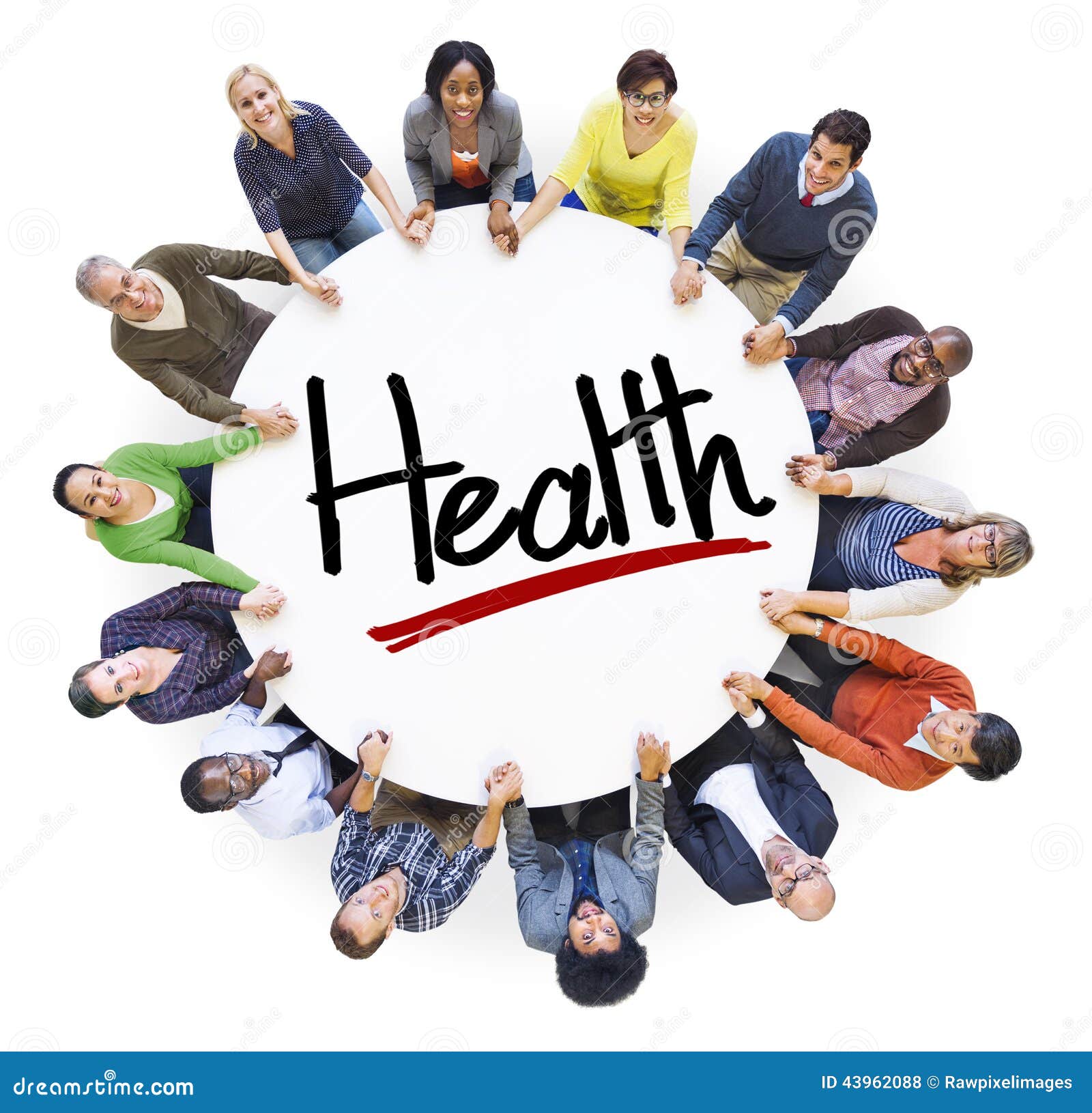 Group of People Holding Hands Around Letter Health Stock Photo - Image ...
