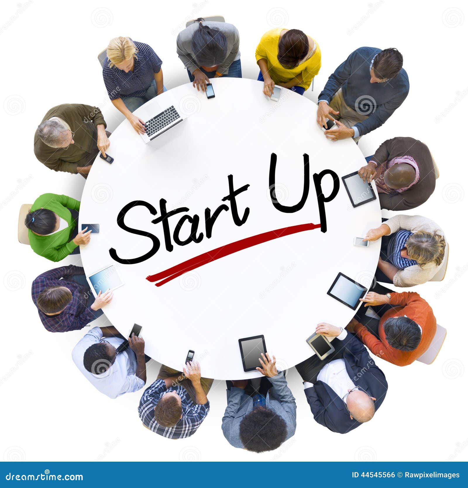 Group of People Holding Hands Around Letter Start Up Stock Photo ...