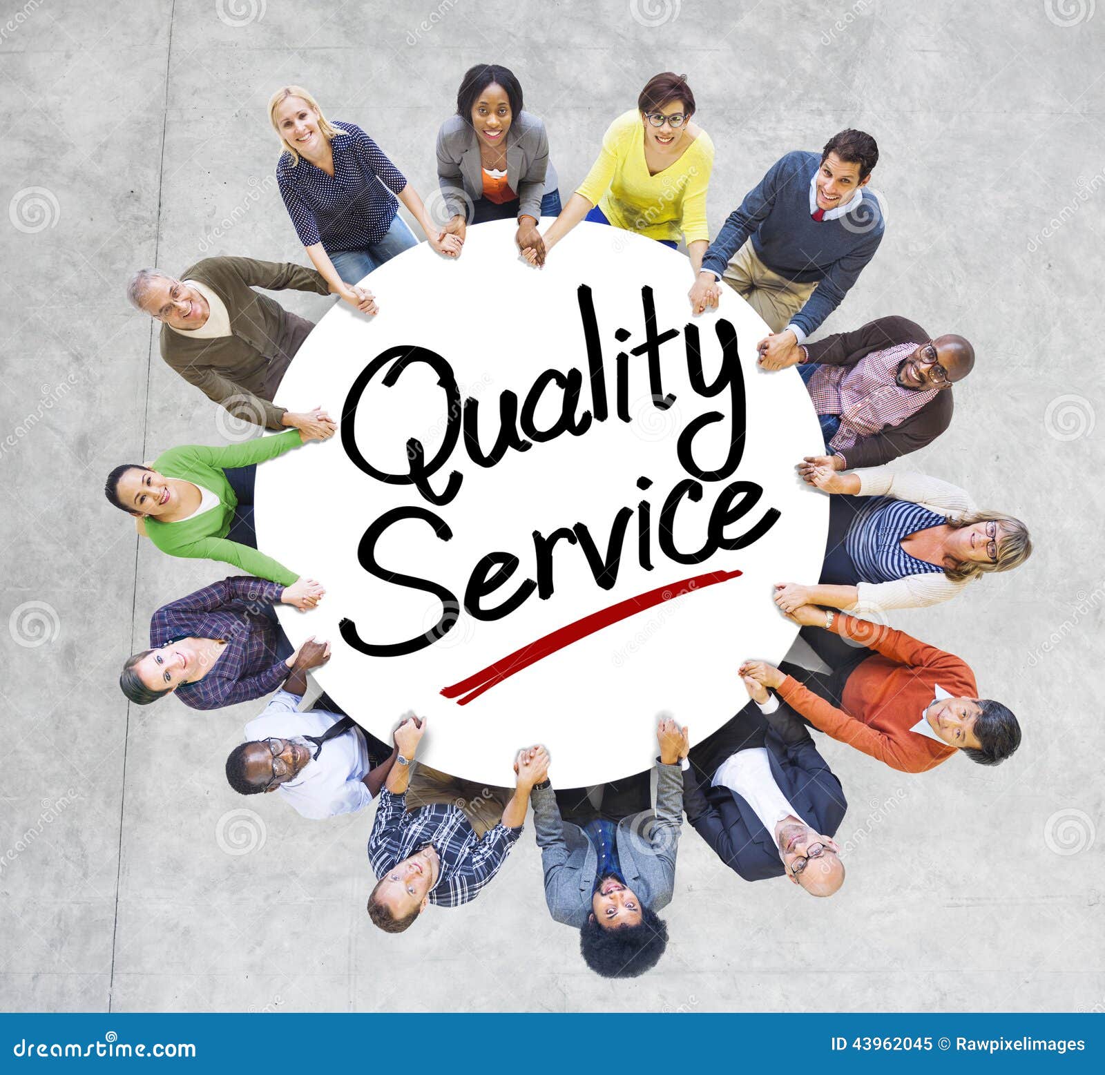 Group of People Holding Hands Around Quality Service Stock Image ...