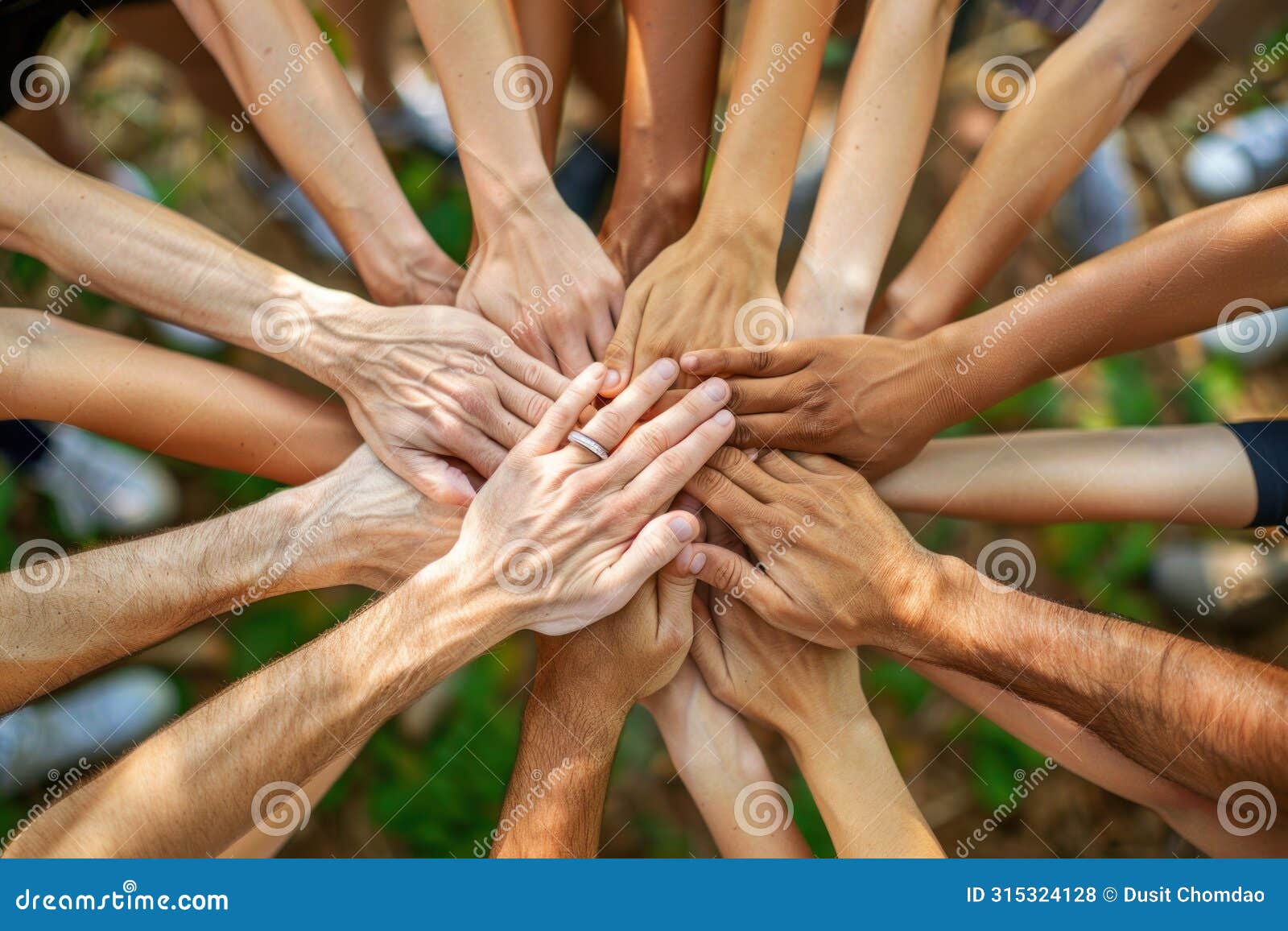 A Group of People are Holding Hands in a Circle Stock Illustration ...
