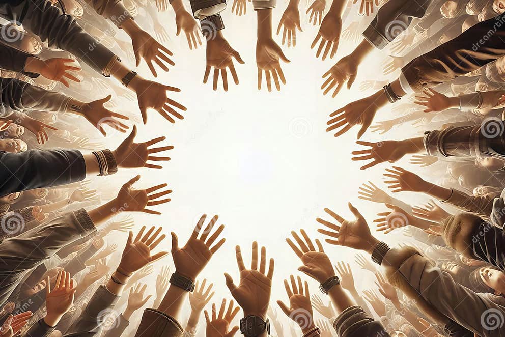 A Group of People are Holding Hands in a Circle Stock Photo - Image of ...