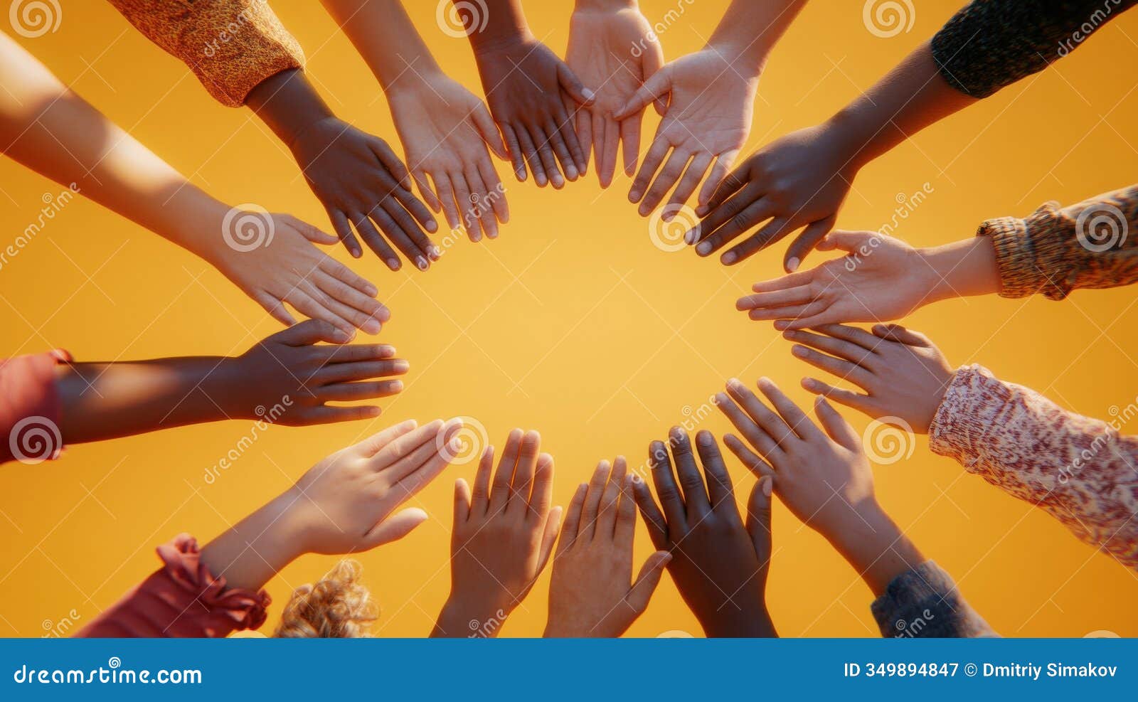 A Group of People are Holding Hands in a Circle Stock Illustration ...