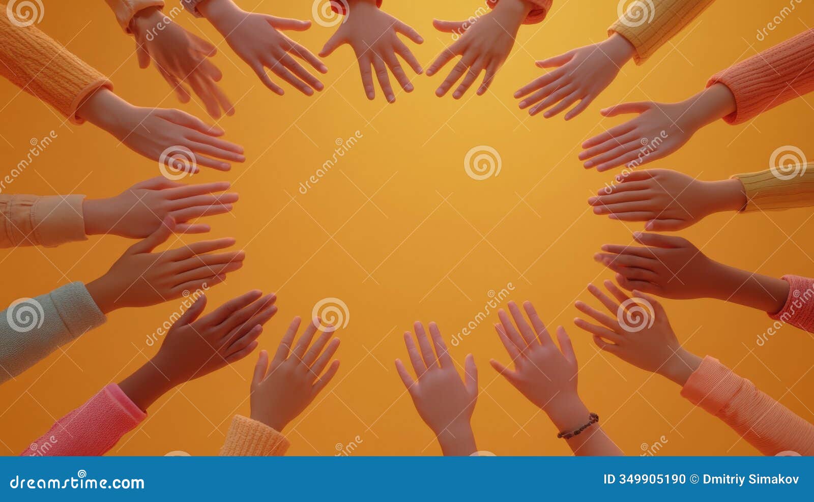 A Group of People are Holding Hands in a Circle Stock Illustration ...