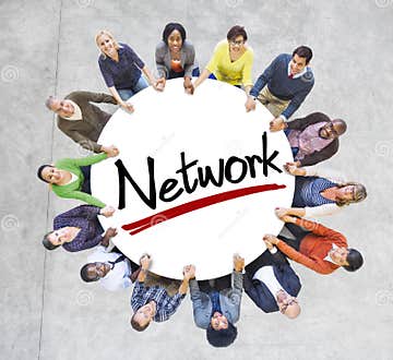 Group of People Holding Hands with Letter Network Stock Photo - Image ...