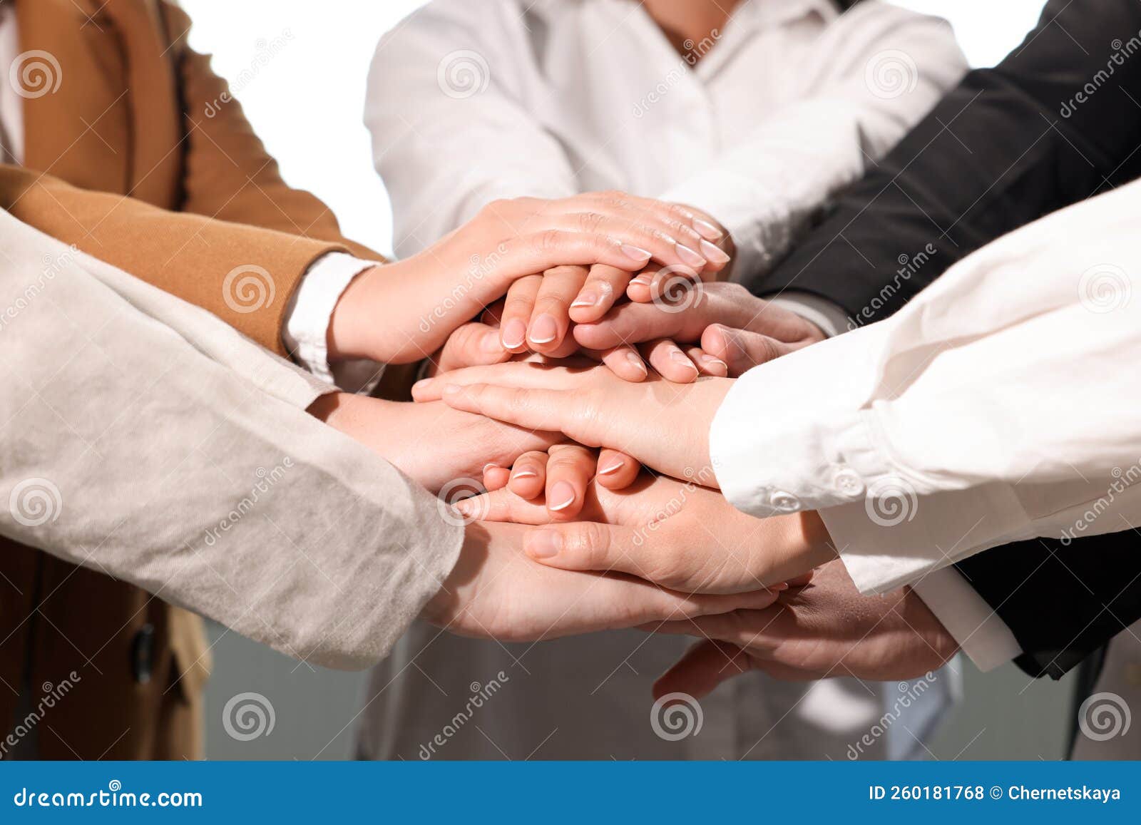 Group of People Holding Hands Together, Closeup. Unity Concept Stock ...